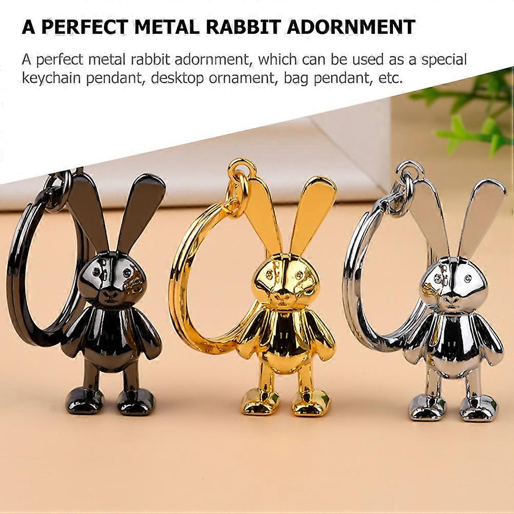 Bunny Keychain Decorative Rabbit Keychain Metal Rabbit Key Ring Pendant ...