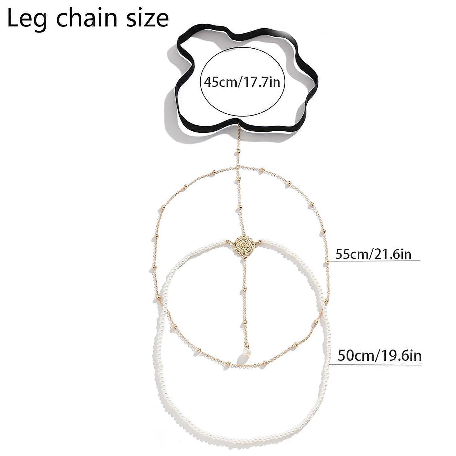 Layered Gold Leg Chain Pearl Pendant Leg Chain Sexy Bikini Beach ...
