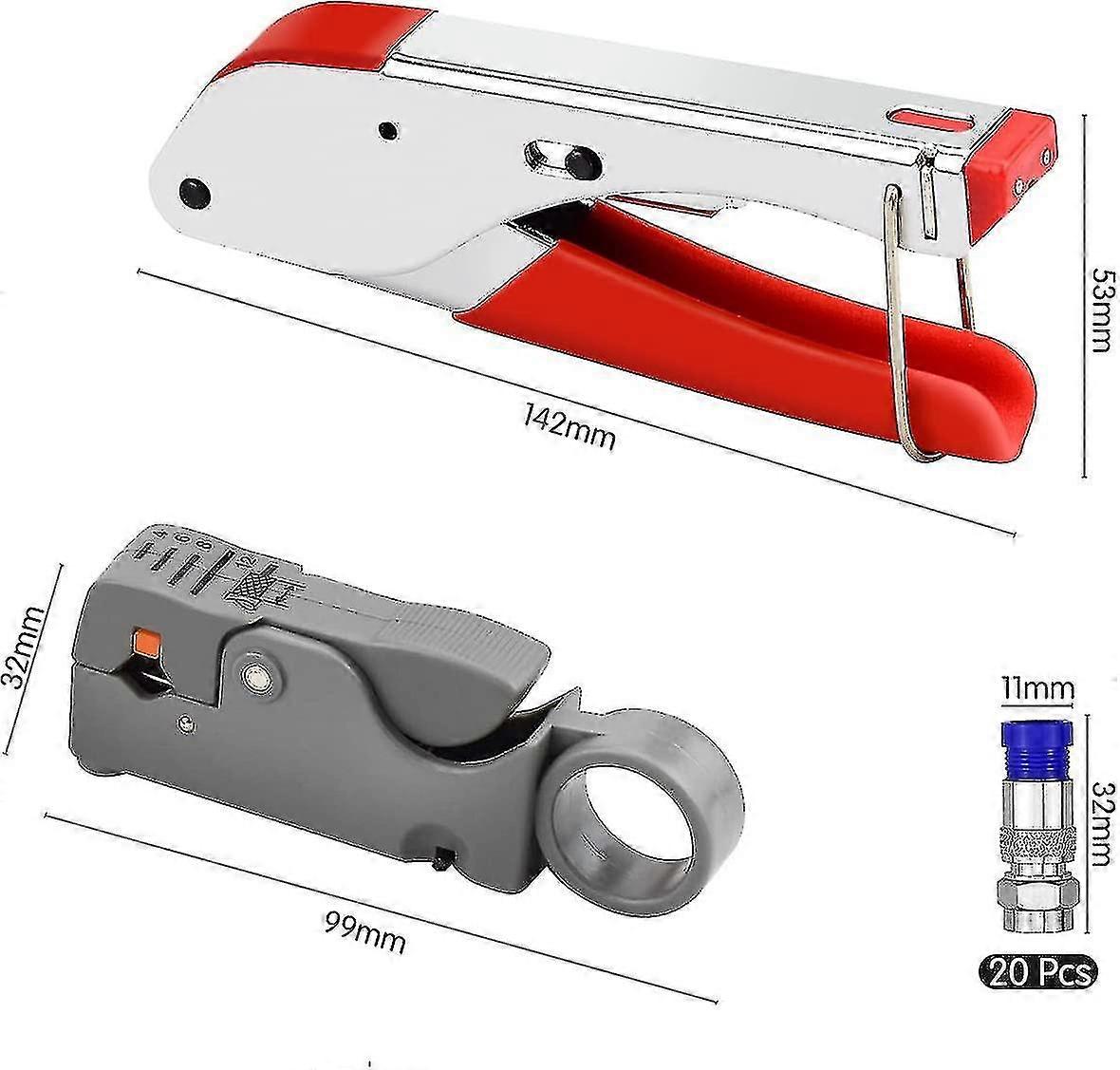 Crimping Pliers Set,cable Stripper,crimper Pliers With 20 F Plug ...