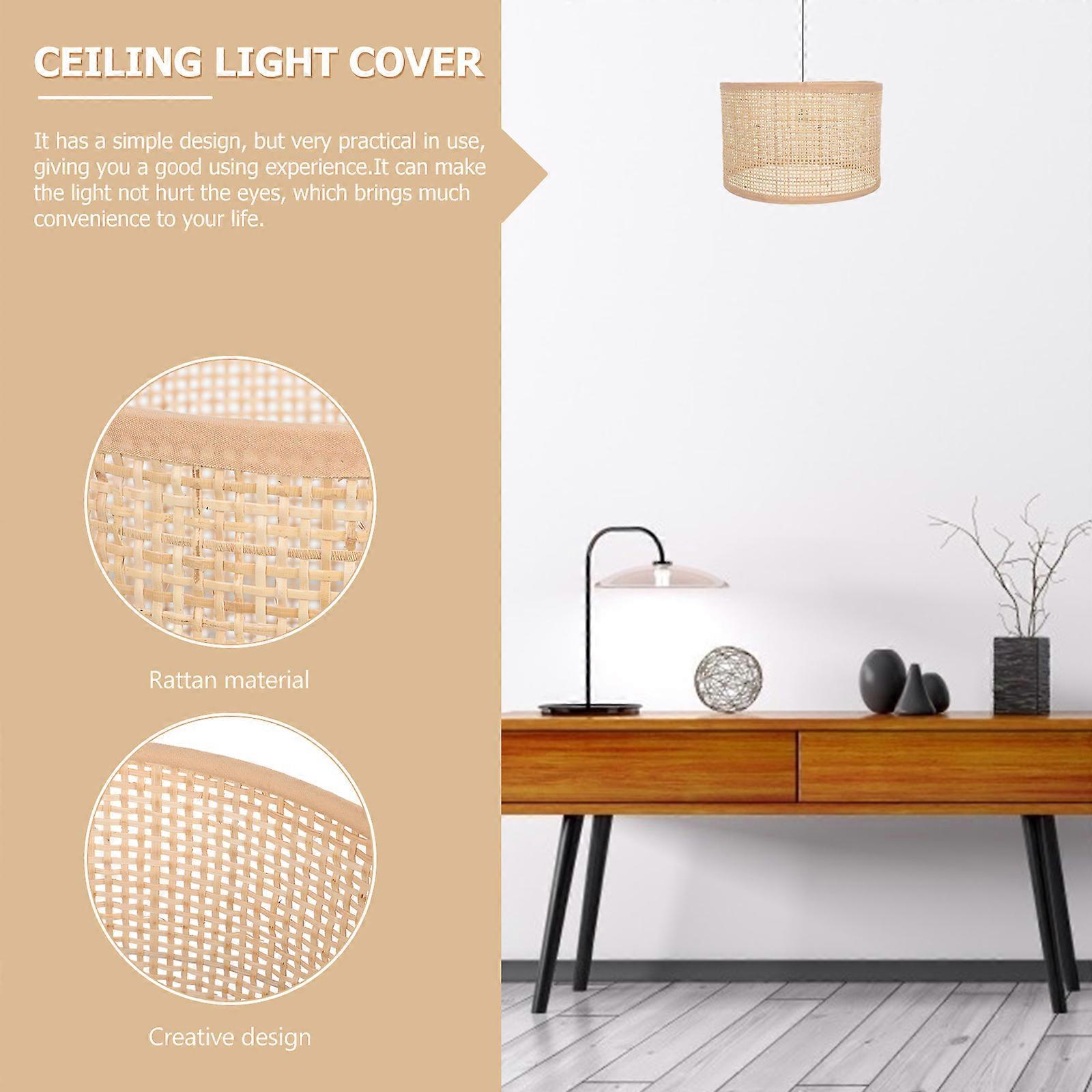 Rattan Weaving Hanging Light Cover Ceiling Lamp Cover Woven Ceiling ...