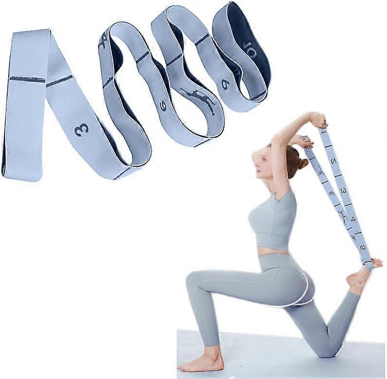 Yoga Strap, Yoga Mat Strap, Sports Stretch Elastic Exercise Band with 8 ...