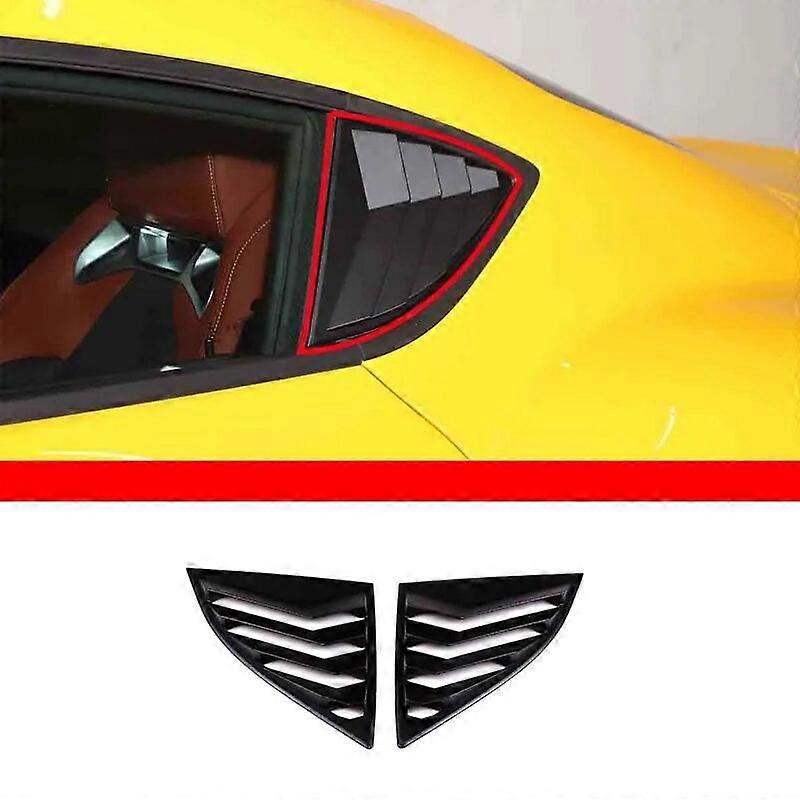 ABS Carbon Fiber Rear Window Shutters Trim Triangle Glass Spoiler Plate ...