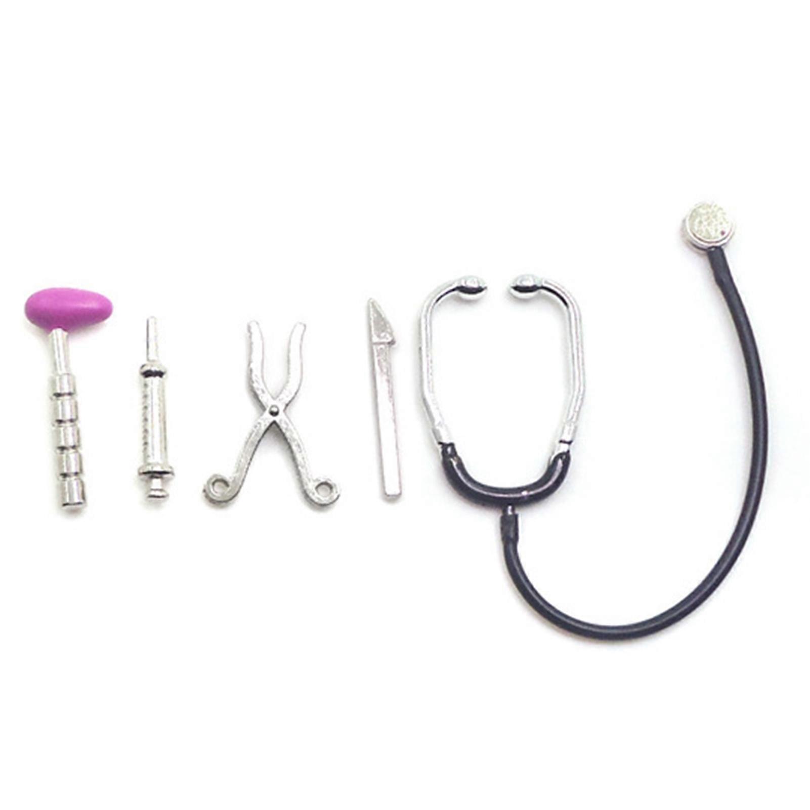 5Pcs 1/12 Dollhouse Mini Stethoscope Care Tools Hospital Accessories ...