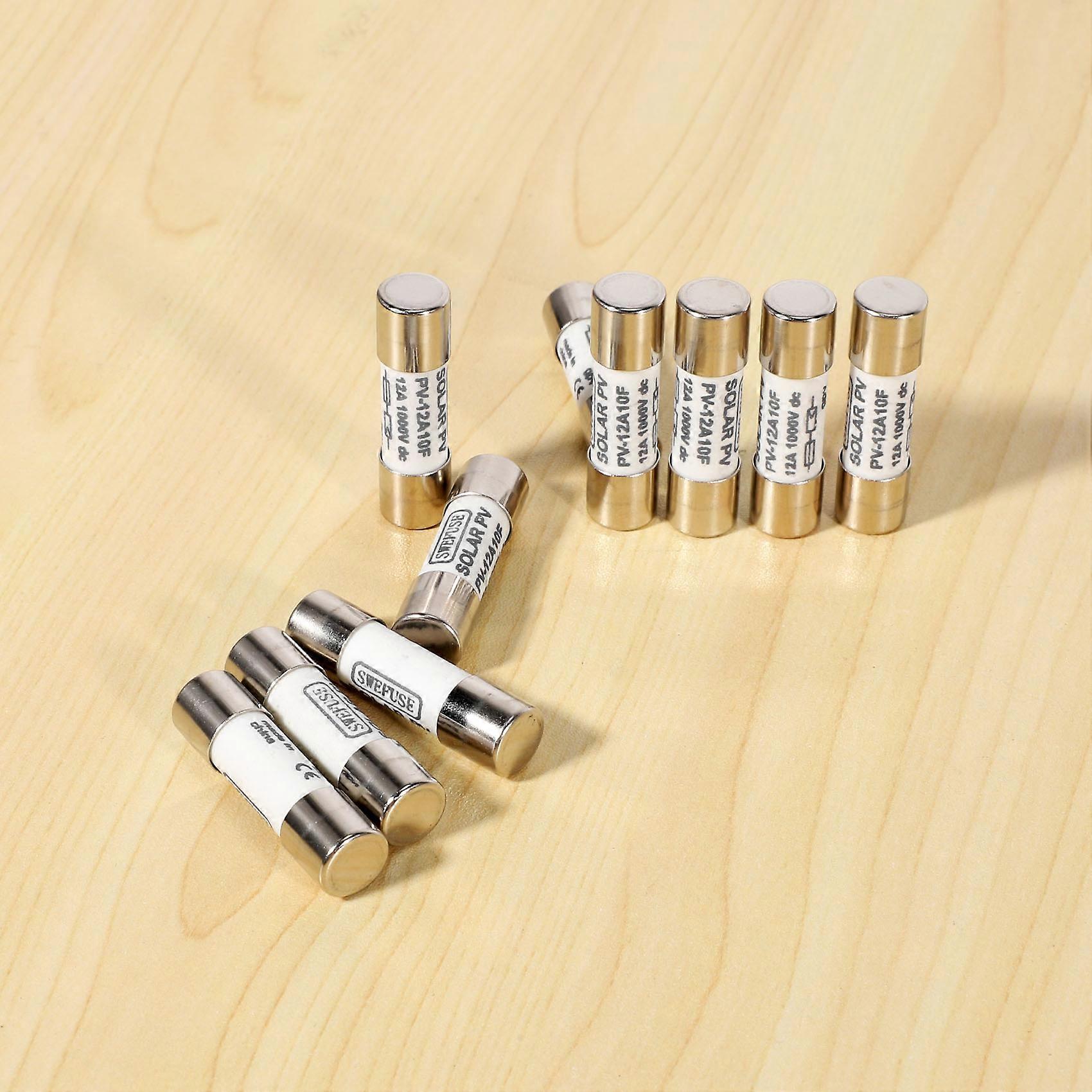 10 Pcs 1000 VDC Fuse Solar PV Explosion-proof Fuse Silver - 12A | Fruugo UK