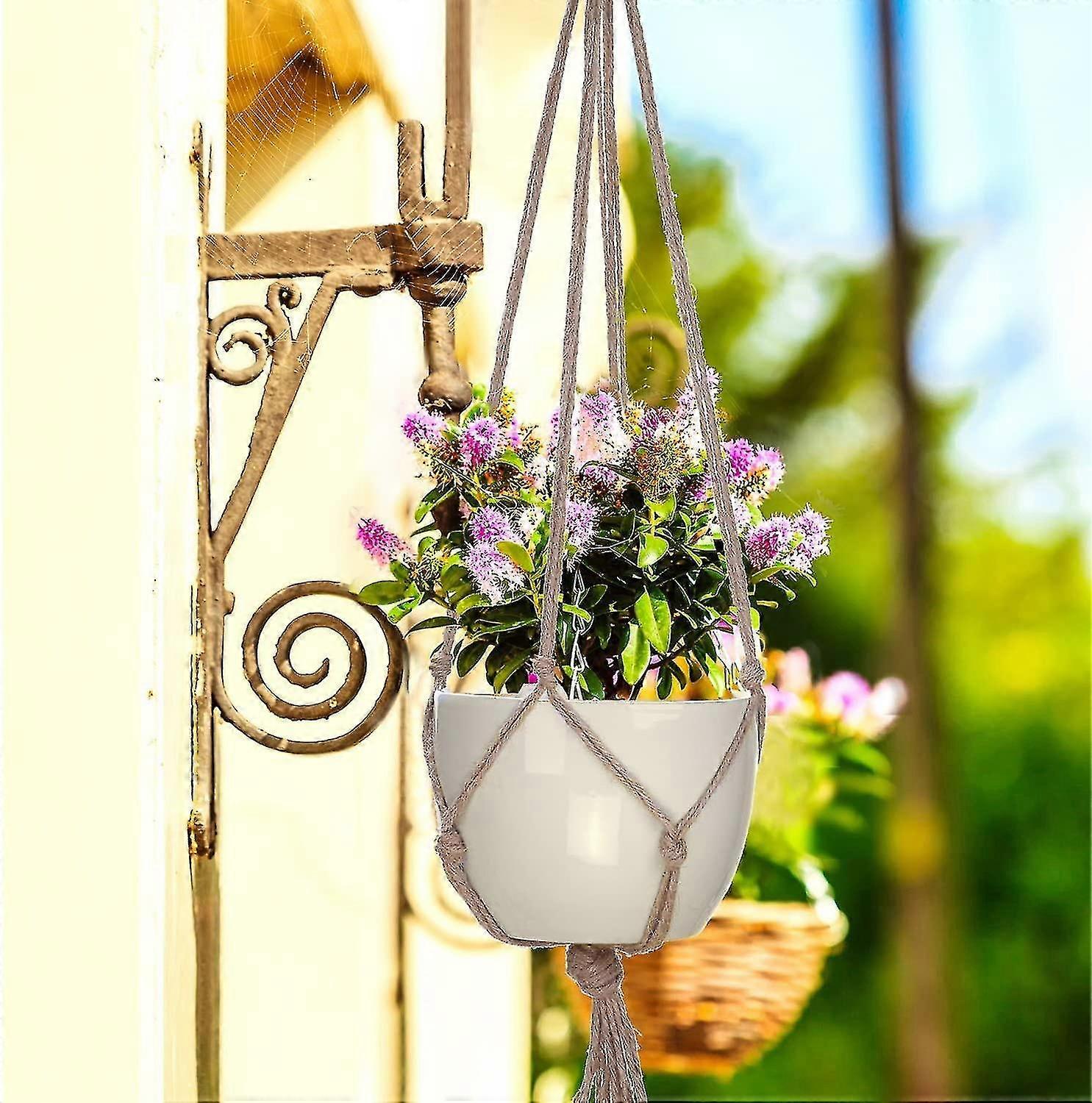 4pcs Hanging Rope Macrame Plant Pot Holder Hanging Plant Hanger Garden ...