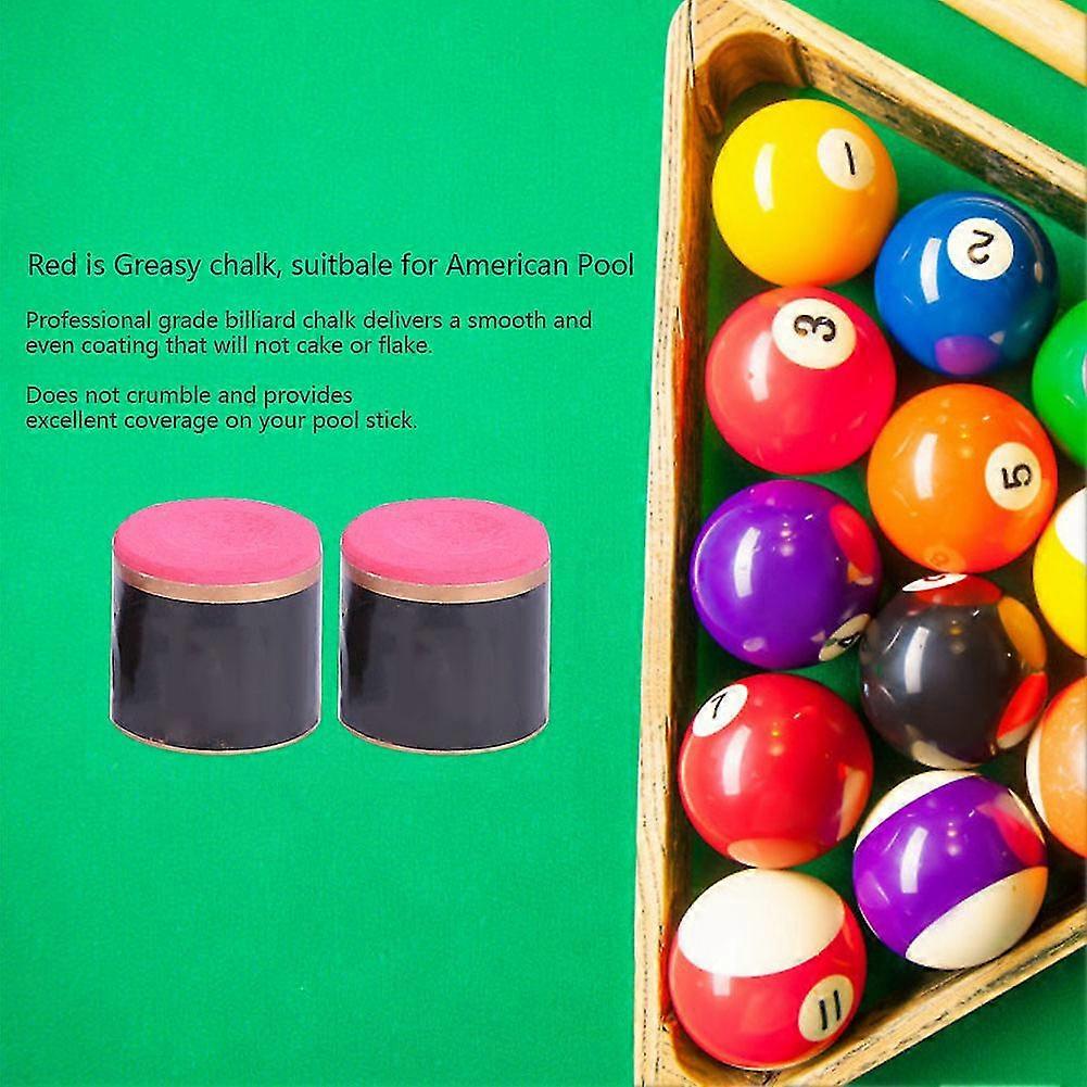 2pcs No Slip Cue Tip Chalk Billiard Pool Cue Dry Chalk Accessory For ...
