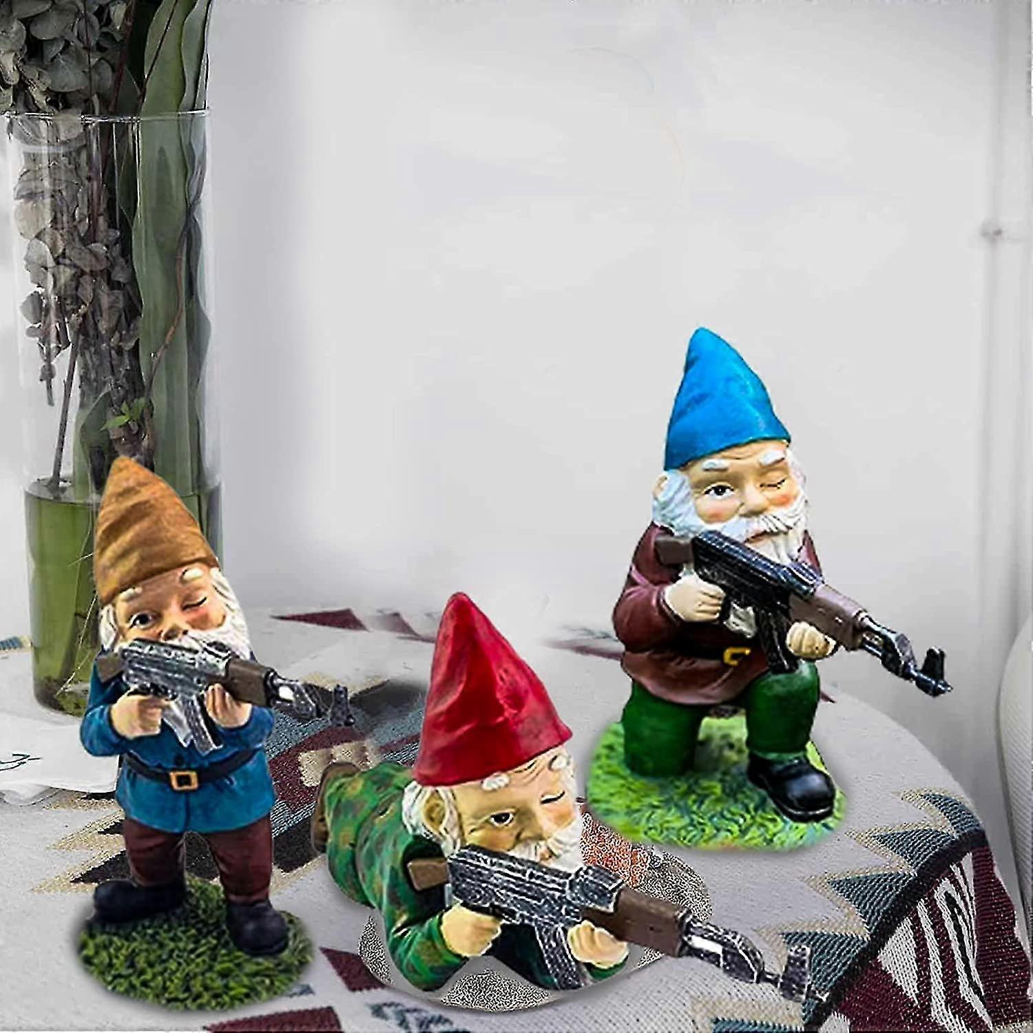 Military Gnome,military Garden Gnomes With Gun,army Gnomes Outdoor ...
