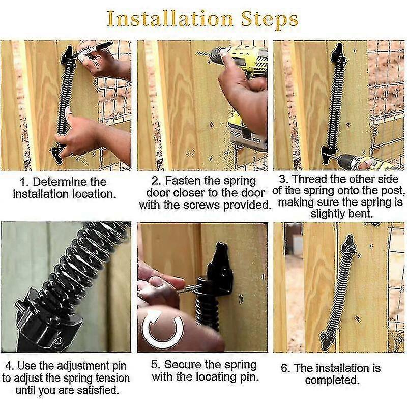 Self-closing Gate Spring Hardware Adjustable Metal Spring Latch For ...