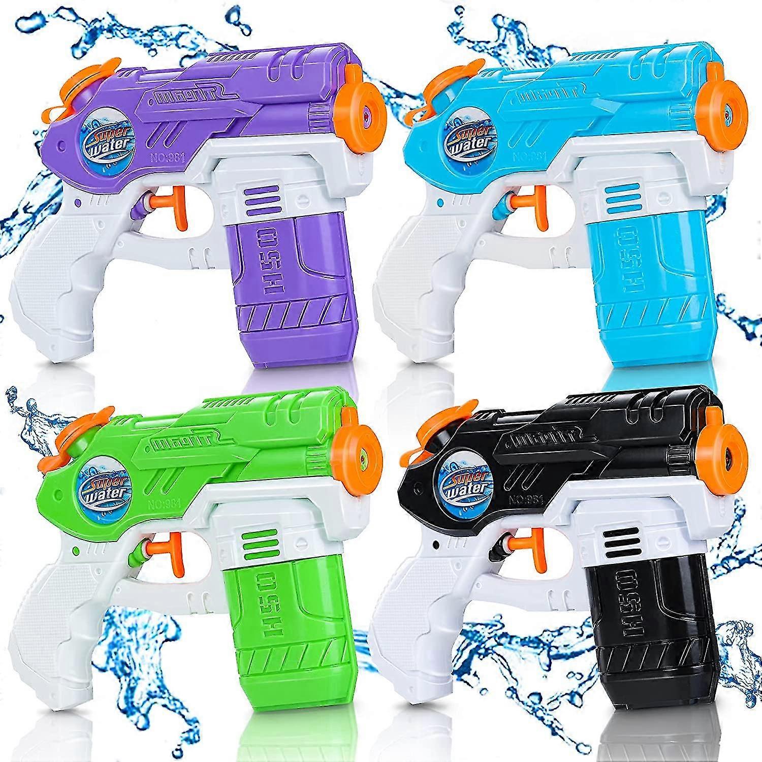 Water Gun, 4 Pack Water Blaster, 7-8 Meter Range & 150ml Capacity ...