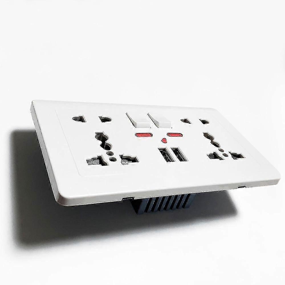 White Universal 5 Hole Wall Power Socket Led Indicator-Yvan | Fruugo UK