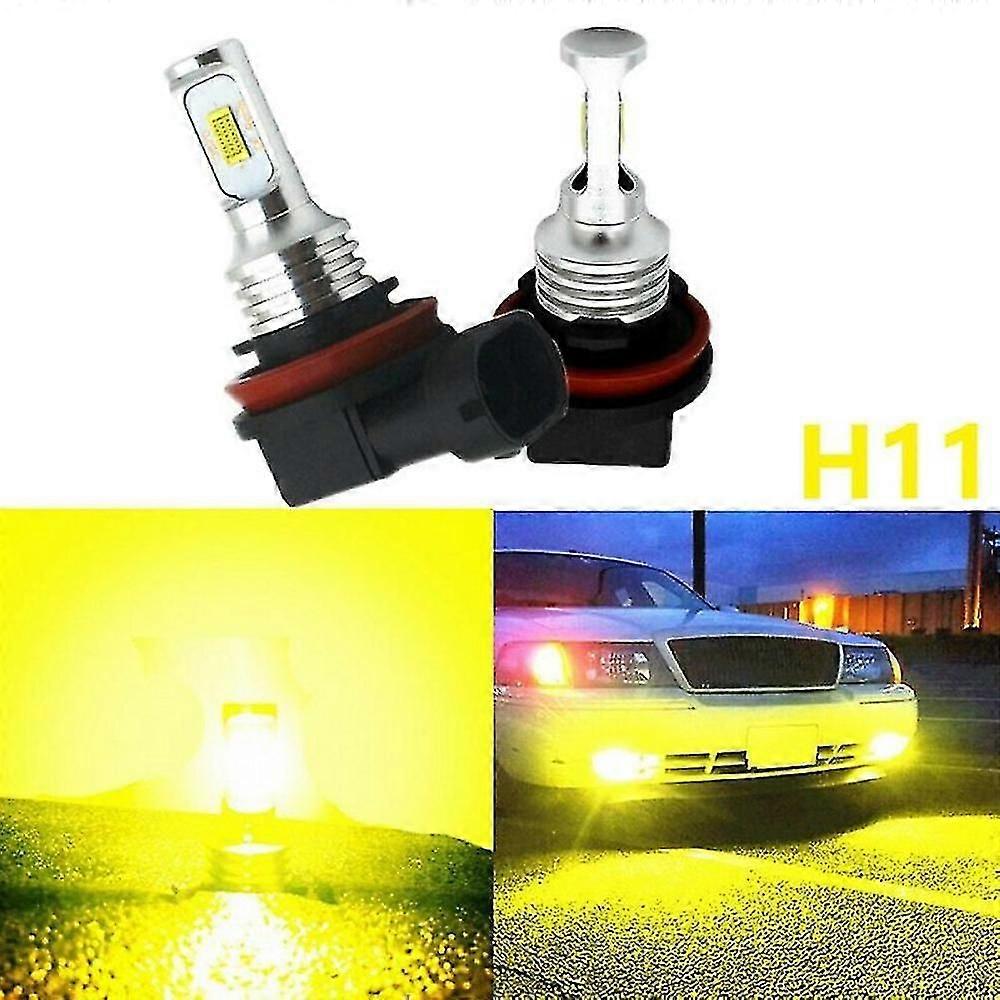 H11 H8 H16 80w 4000lm 3000k Yellow Tech Led Fog Lights Bulbs Kit ...