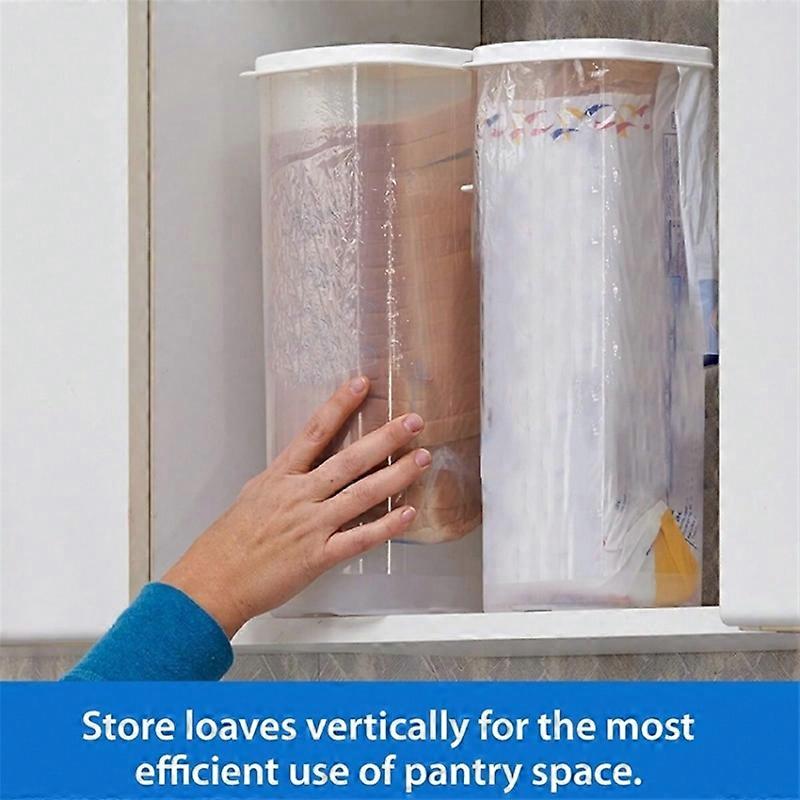 Bread Box with Lid Plastic Clear Toast Keeper Fridge Bread Storage Bin ...