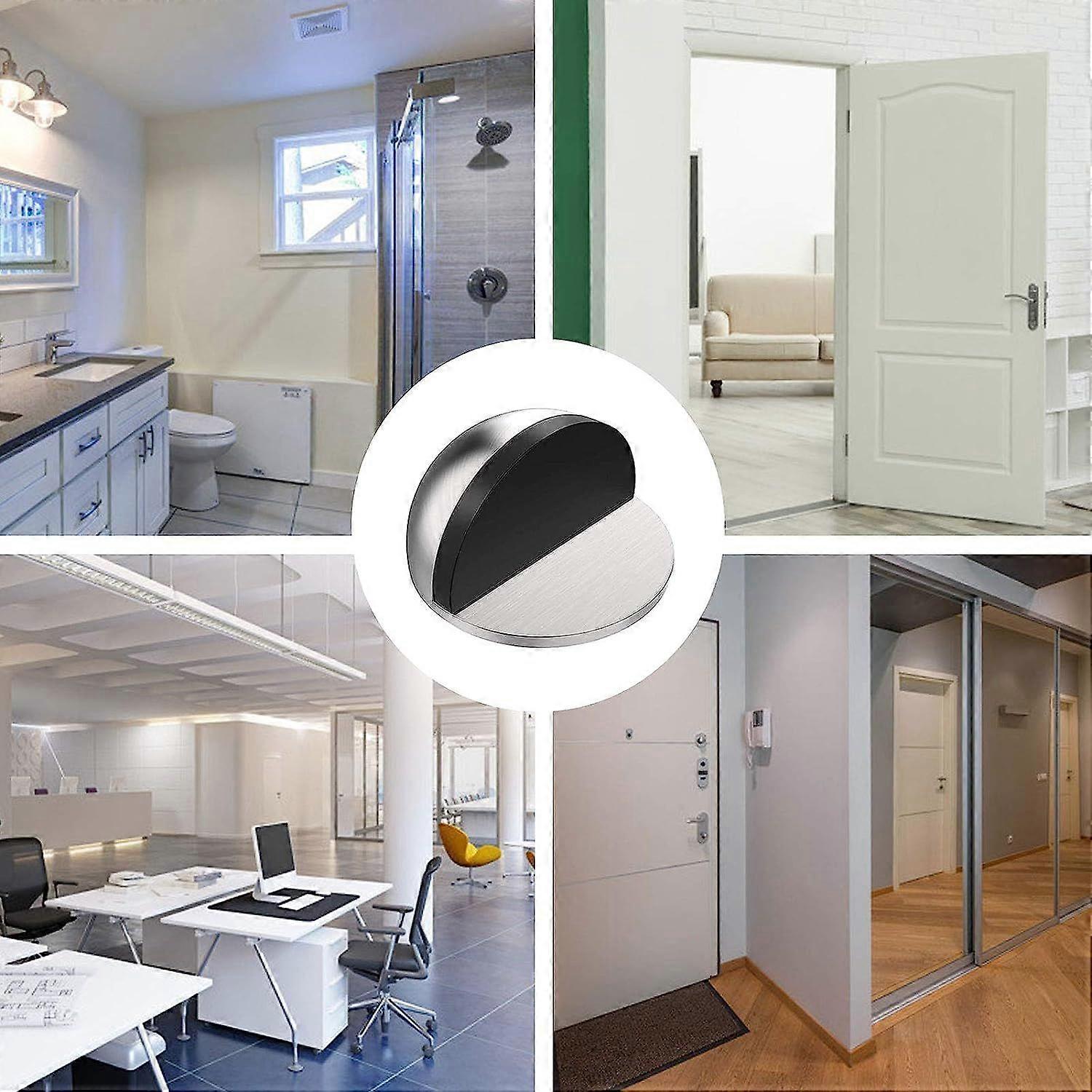 4 Pcs Door Stoppers, Adhesive Door Stopper, Stainless Steel Door ...