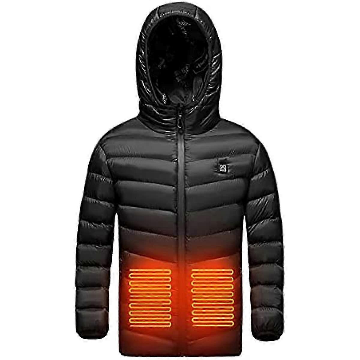 Kids Heated Jacket with Hood Boys Girls Winter Hooded Heated Coats USB ...
