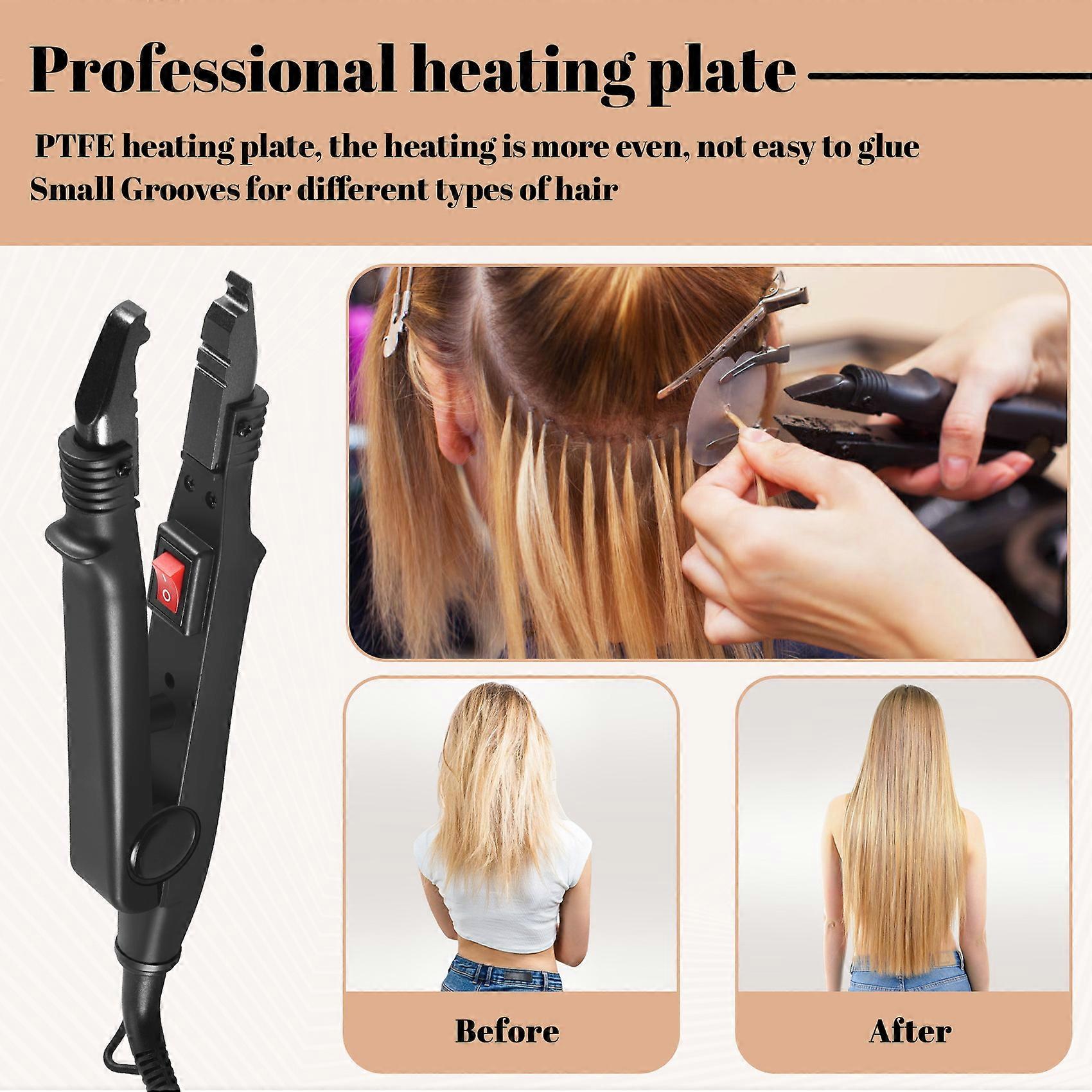 Hair Extension Iron Keratin Bonding Tools Fusion Heat Connector Machine ...
