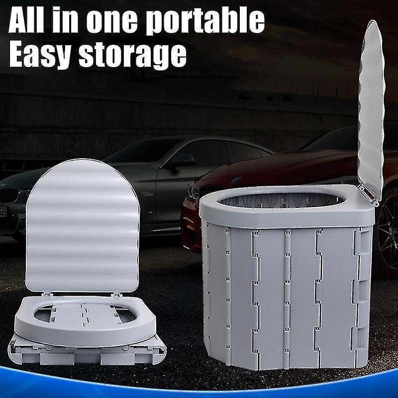 Portable Toilet With Lid Folding Emergency Potty Toilet Outdoor ...