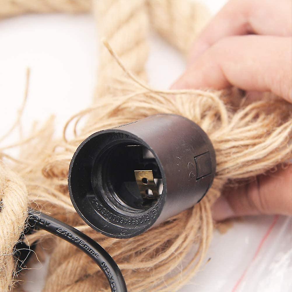 Pendant Light Fixture Hemp Rope Lamp Vintage Rope Lighting 6.5ft 200cm ...