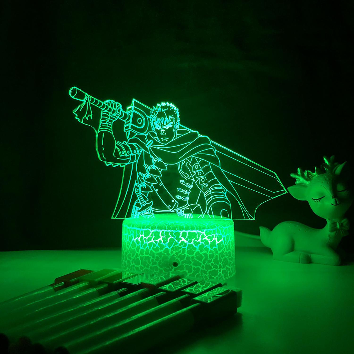 Justup Anime Berserk Guts Anime 3d Illusion Natlampe Hjem Værelse ...