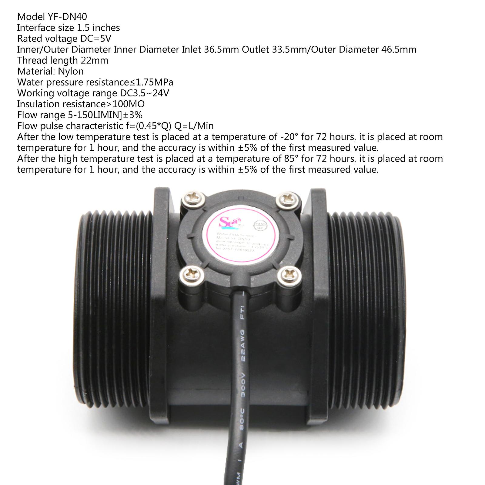 Water Flow Sensor Hall Effect Flowmeter Fluid Meter Counter Easy ...