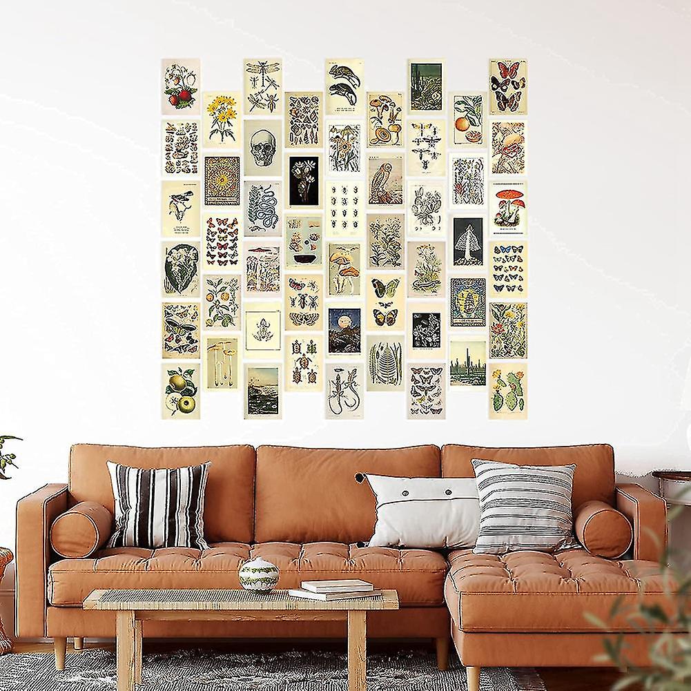 Vintage Aesthetic Wall Collage Kit - 50 Mini Botanical Cottagecore ...