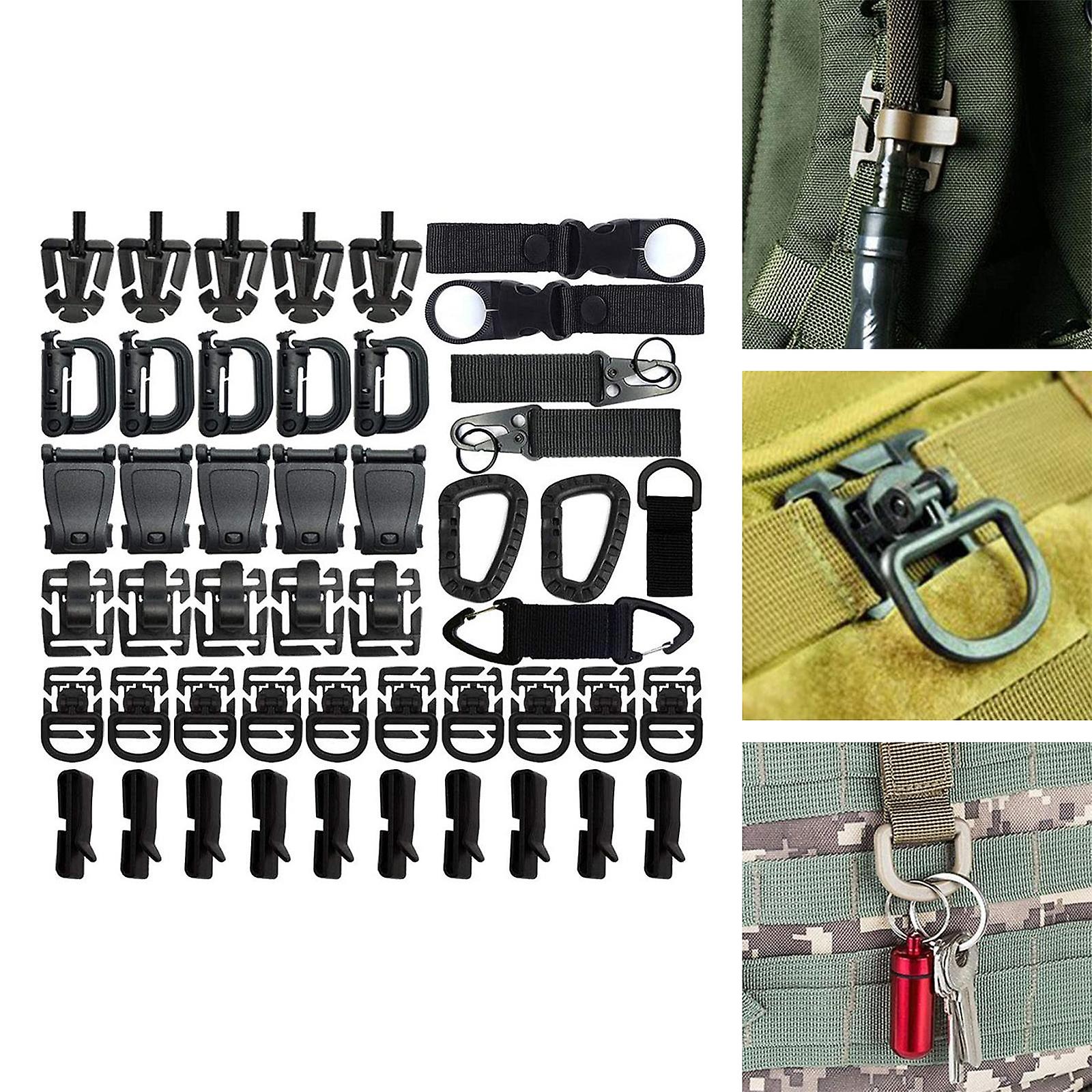 48Pcs Molle Attachments for Tactical Vest D Ring Clip Lock Outdoor ...
