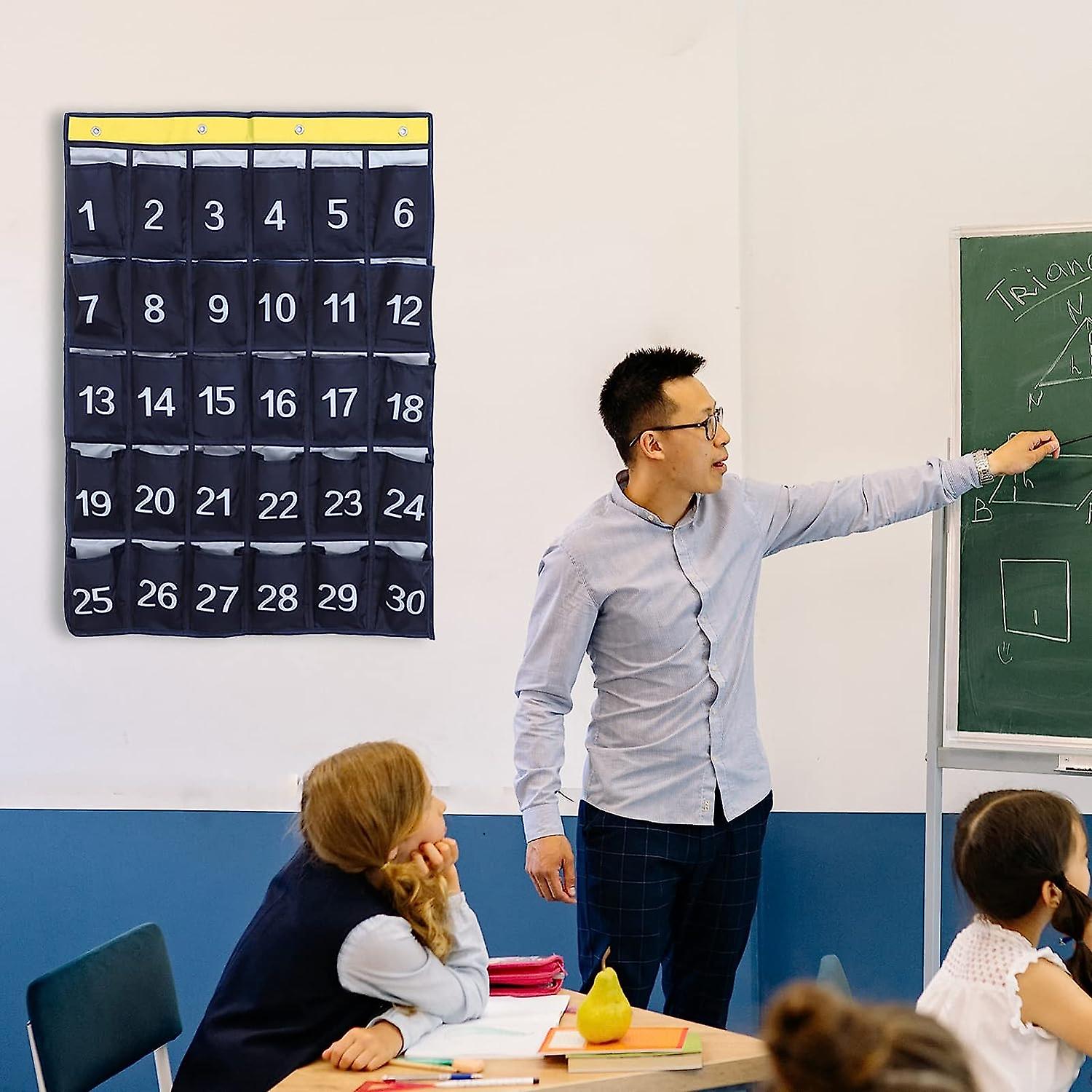 Numbered Classroom Pocket Chart, Sundries Closet Pocket For Cell Phones ...