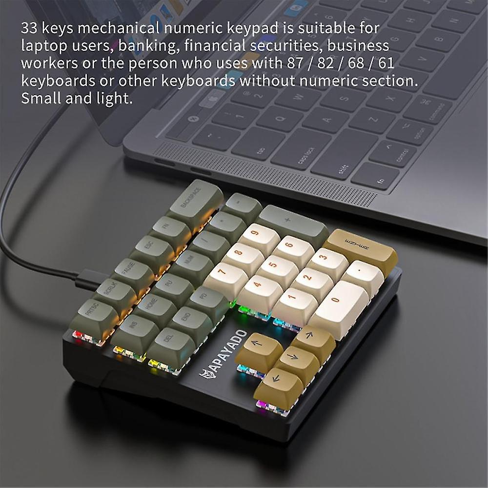 33 Key Wired Mechanical Numeric Keypad With Multi-color Lights Suitable ...