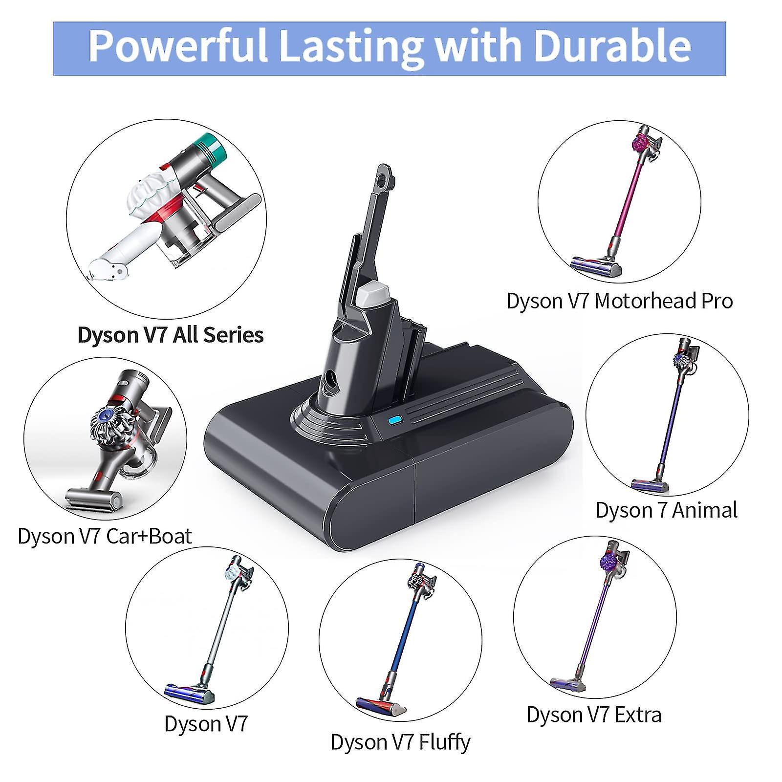 6000mAh 21.6v litium V7 batteribyte för Dyson V7 Motorhead Pro V7 ...