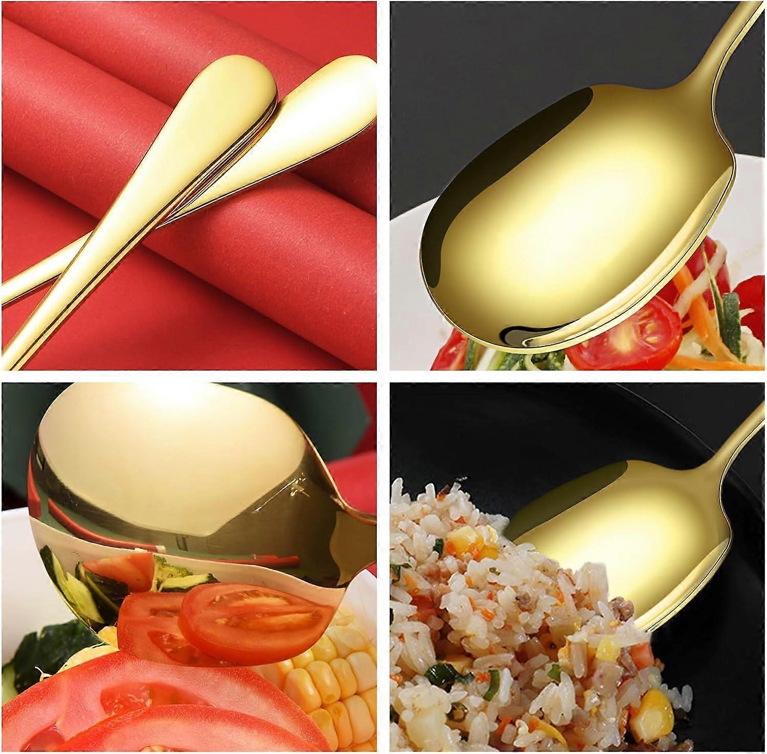 3 Pcs Stainless Steel Large Buffet Serving Spoons Large, for Serving ...