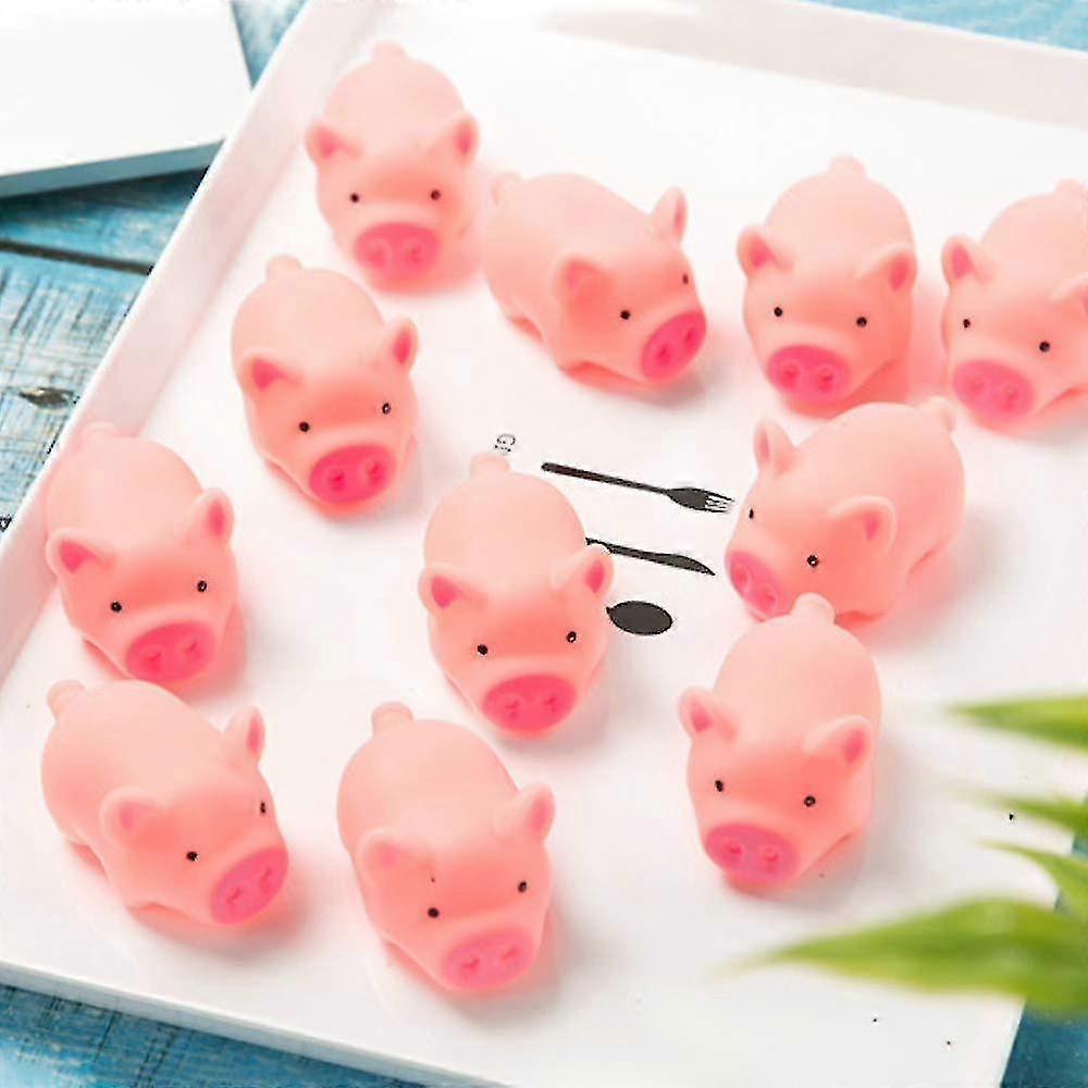20pcs Miniature Pink Piggy Squeak Toy Figures For Kid Toy Cake Toppers ...