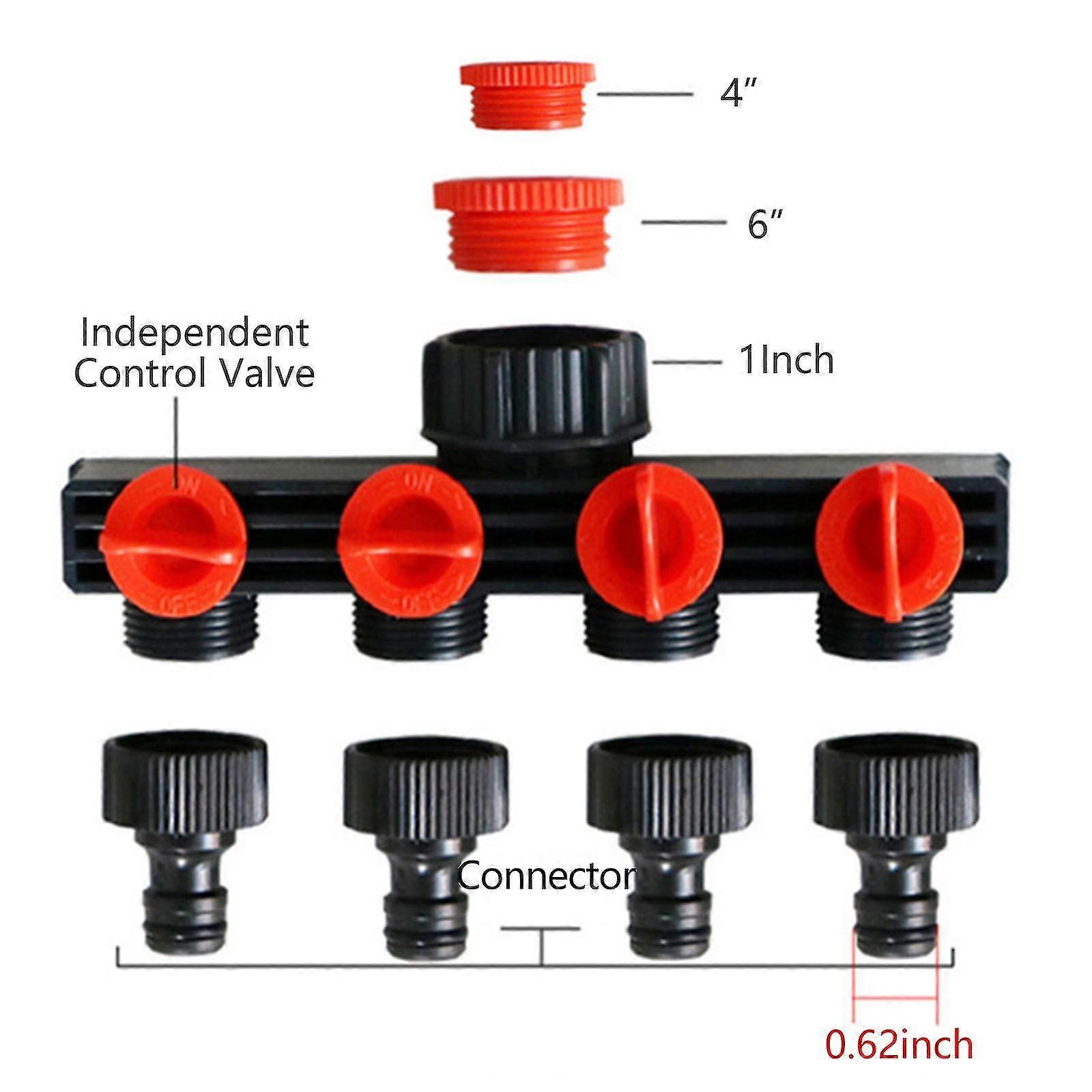 4 Way Garden Hose Splitters Faucet Diverter Tap Hose Connector Hose ...