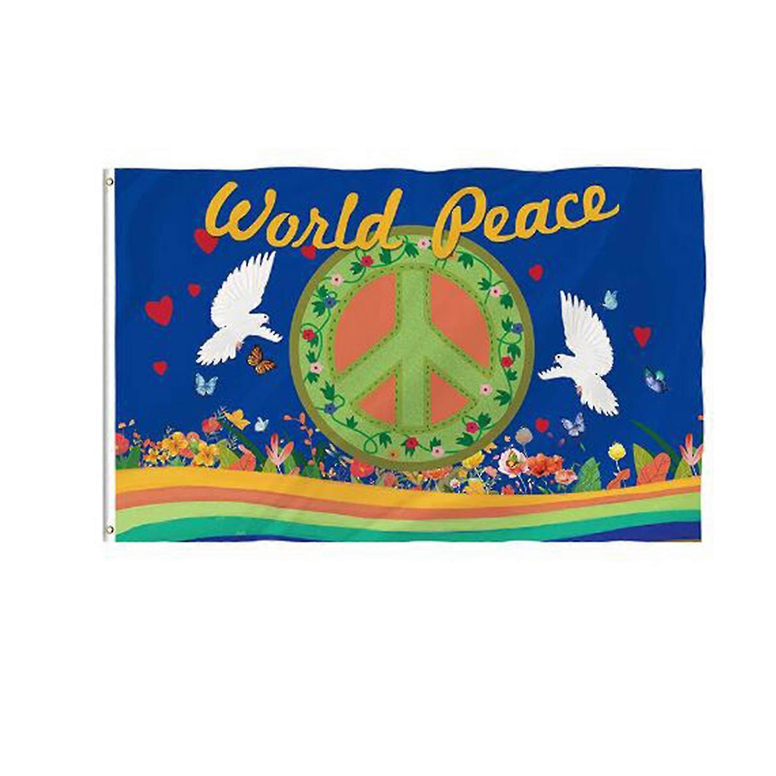 Peace The World Peace Flag, Dove Of Peace Banner Flag 150 X 90 Cm ...