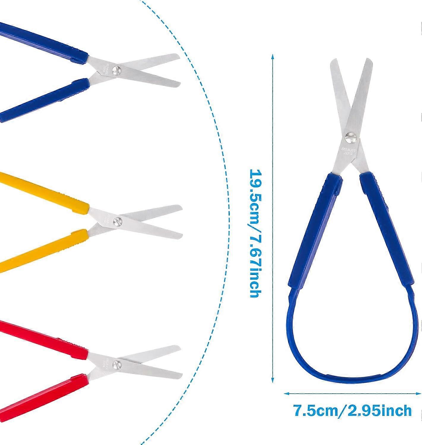 3-Piece Ring Scissors Adaptive Scissors Colorful Grip Scissors Easy ...