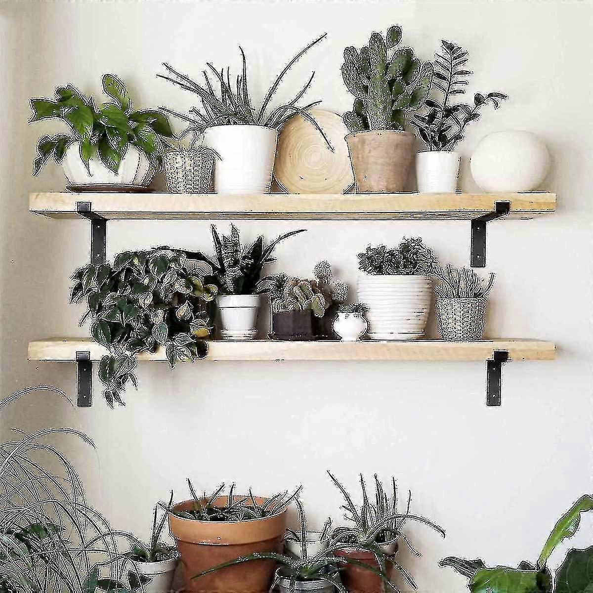 4 Pcs Hook Shelf Brackets With Screws Industrial 90 Degree Angle Braces ...