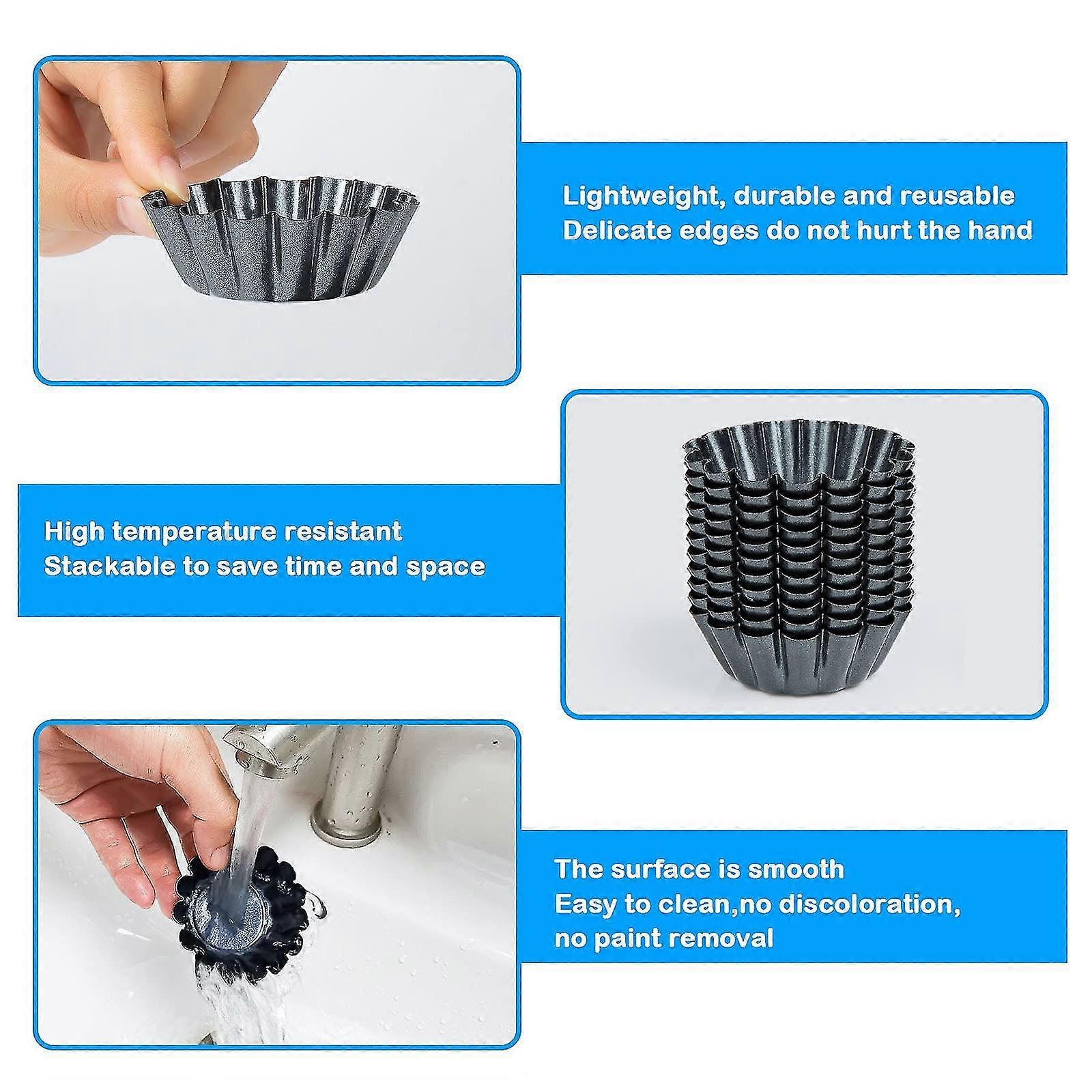 Muffin Mould, 12 Pieces Mini Tart Moulds, Made Of Carbon Steel, Cake ...