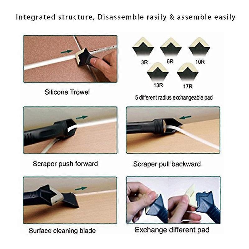 New Silicone Remover Sealant Smooth Scraper Caulk Finisher Grout Kit ...
