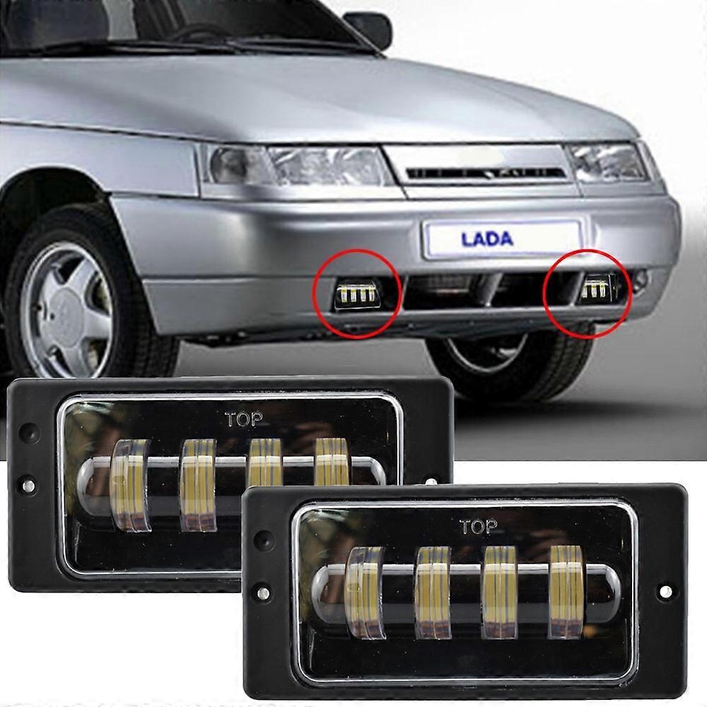 2pcs for Vaz 2114 van LED DRL Driving Lights 40W White amber Angel Eyes ...