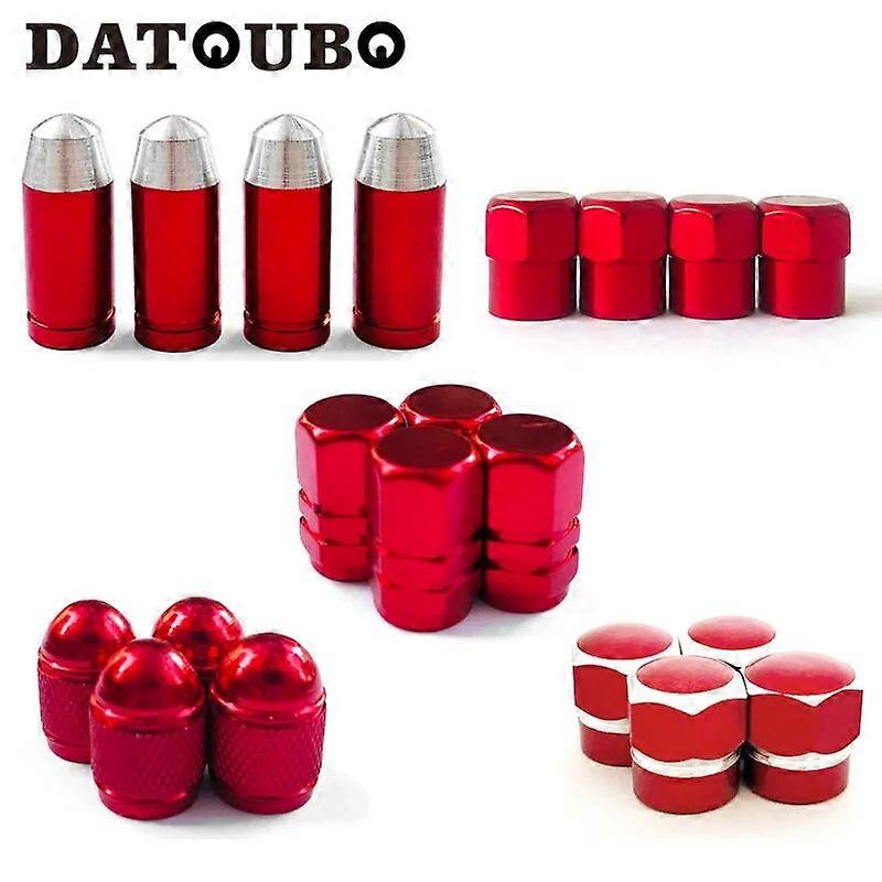DATOUBO Red Color Car Tire Valve Stem Cap Sets.Crown Rocket Spike ...