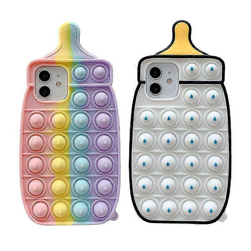 Push Pop Bubble Sensory Fidget Toy Phone Case Silicone Cover For Iphone ...