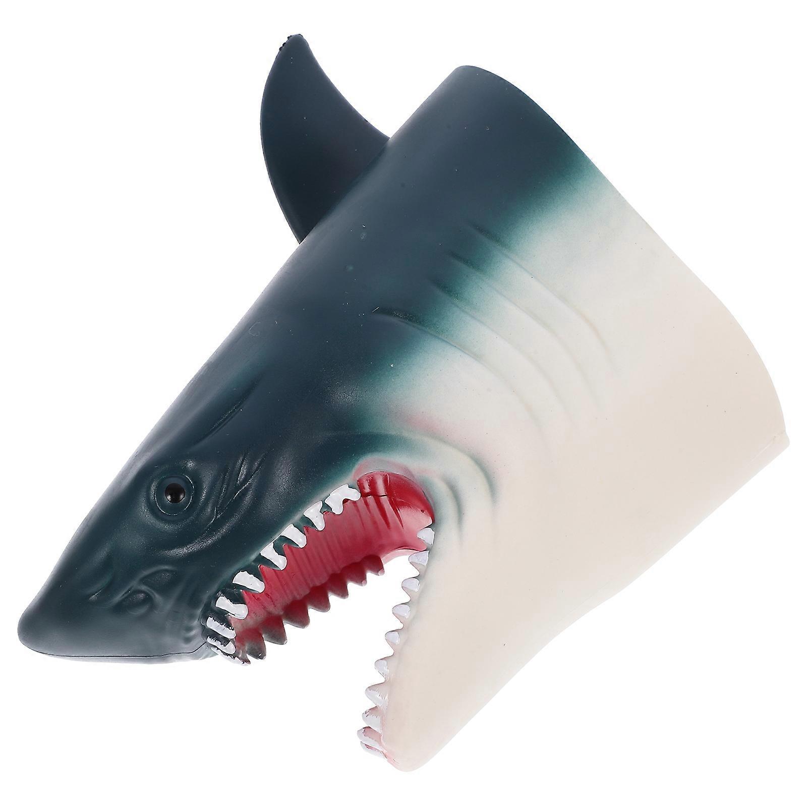Cartoon Shark Hand Puppet Soft Rubber Animal Hand Puppet Interactive ...