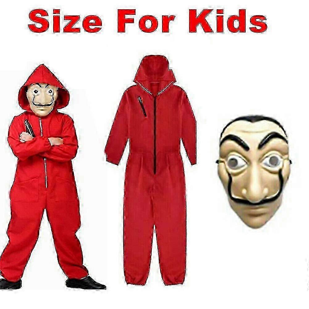 Money Heist Fancy Dress Cosplay Costume Jumpsuit Mask Halloween Part Z ...