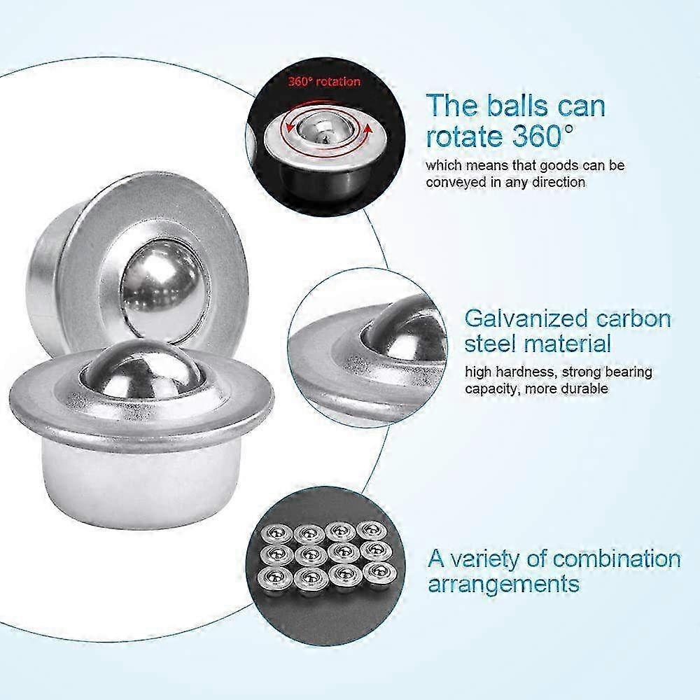 12 PCS Heavy Duty Ball Bearing Transfer Casters - Universal Galvanized ...