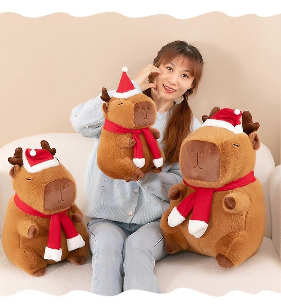 40cm Christmas Capybara Plush Toy, Soft & Cuddly Capybara Santa Doll ...
