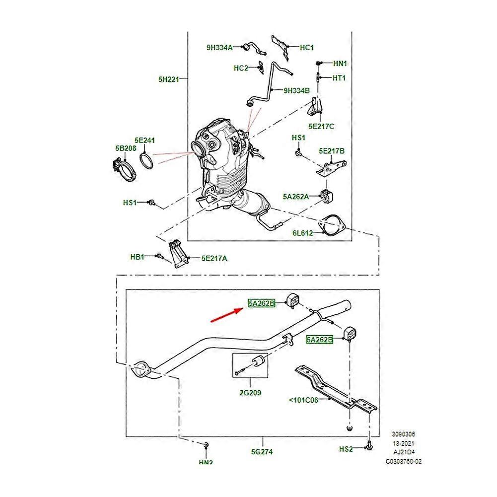 LR125106 J9C10195 Car Exhaust Pipe Rubber Insulator for Land Rover ...