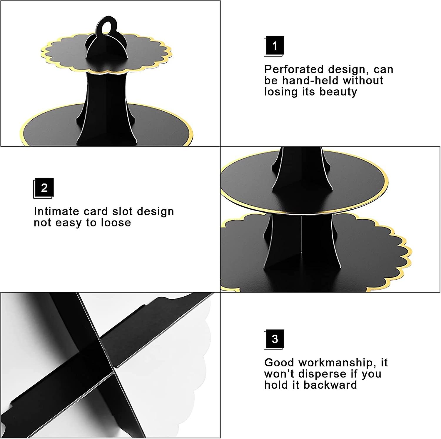 Disposable Three-layer Round Paper Cake Stand Dessert Cake Tray (white ...