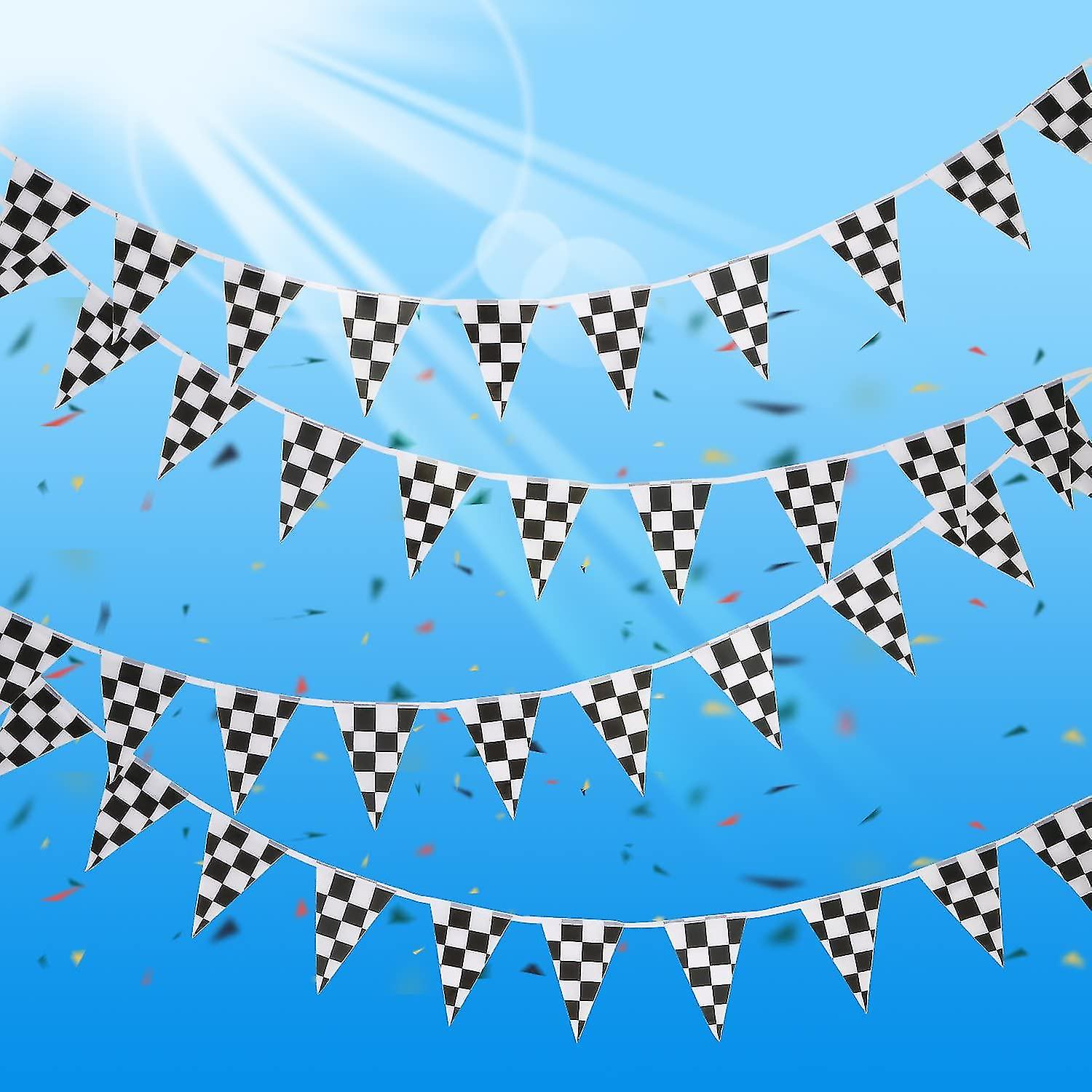 10m Checkered Pennant Banner Racing Flag Party Flag Banner Accessories ...