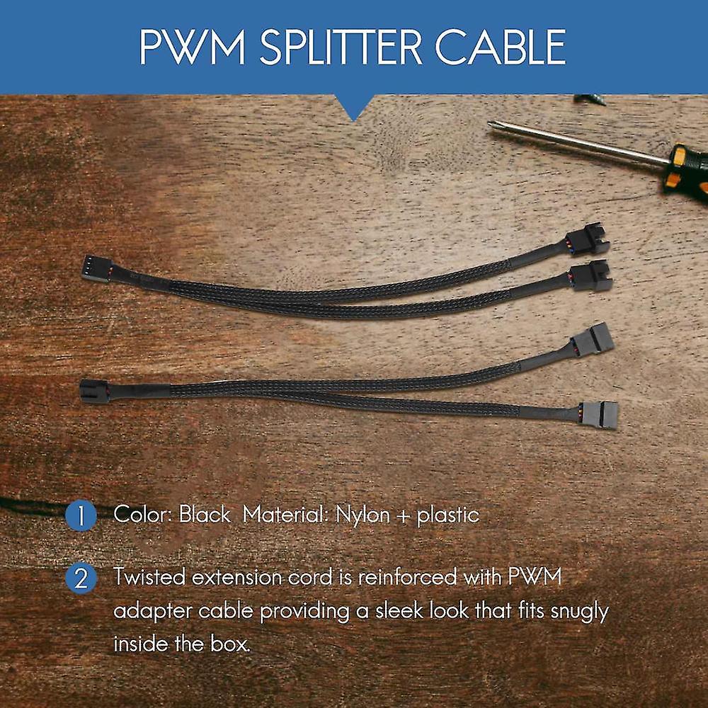 6 Pieces Pwm Extension Cable, 4 Pin Pwm Fan Extension Cable, Pwm Fan Y ...