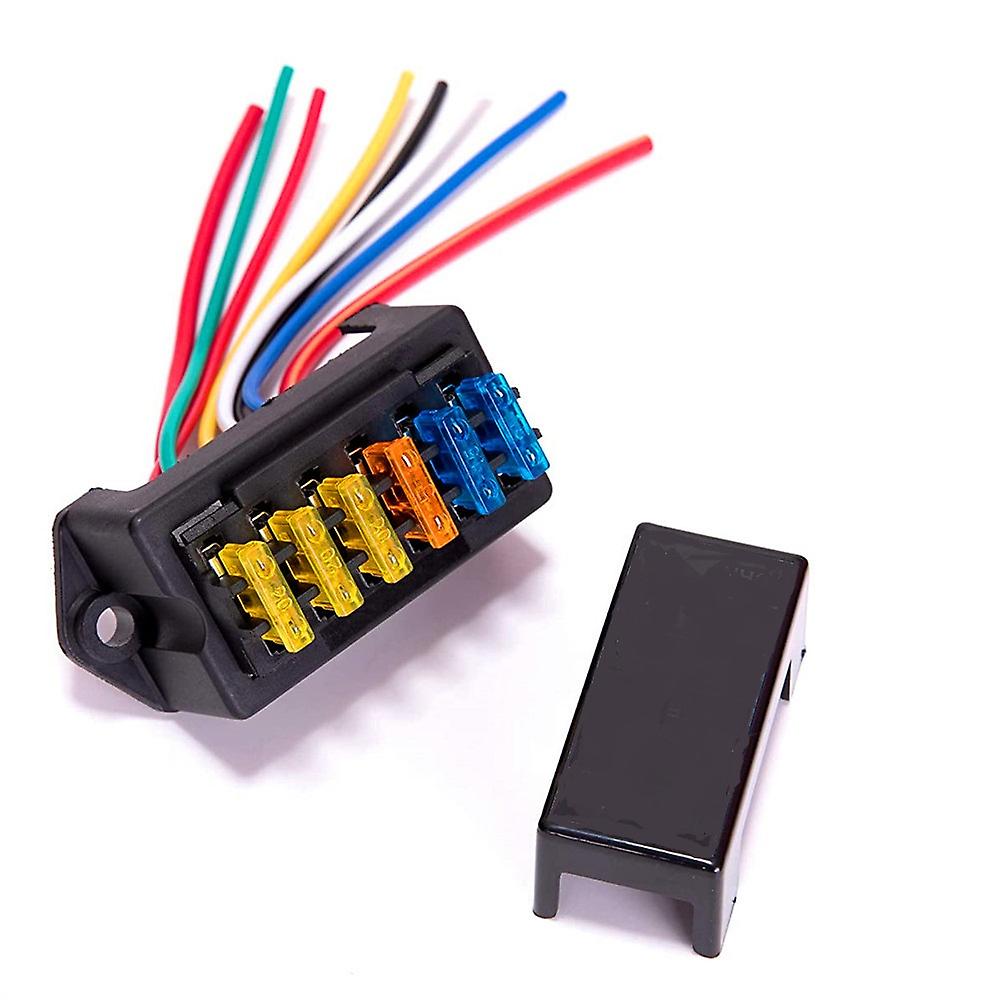 6-Way Fuse Holder 2-Input 6-Output Fuse Panel Holder Fuses Docking ...