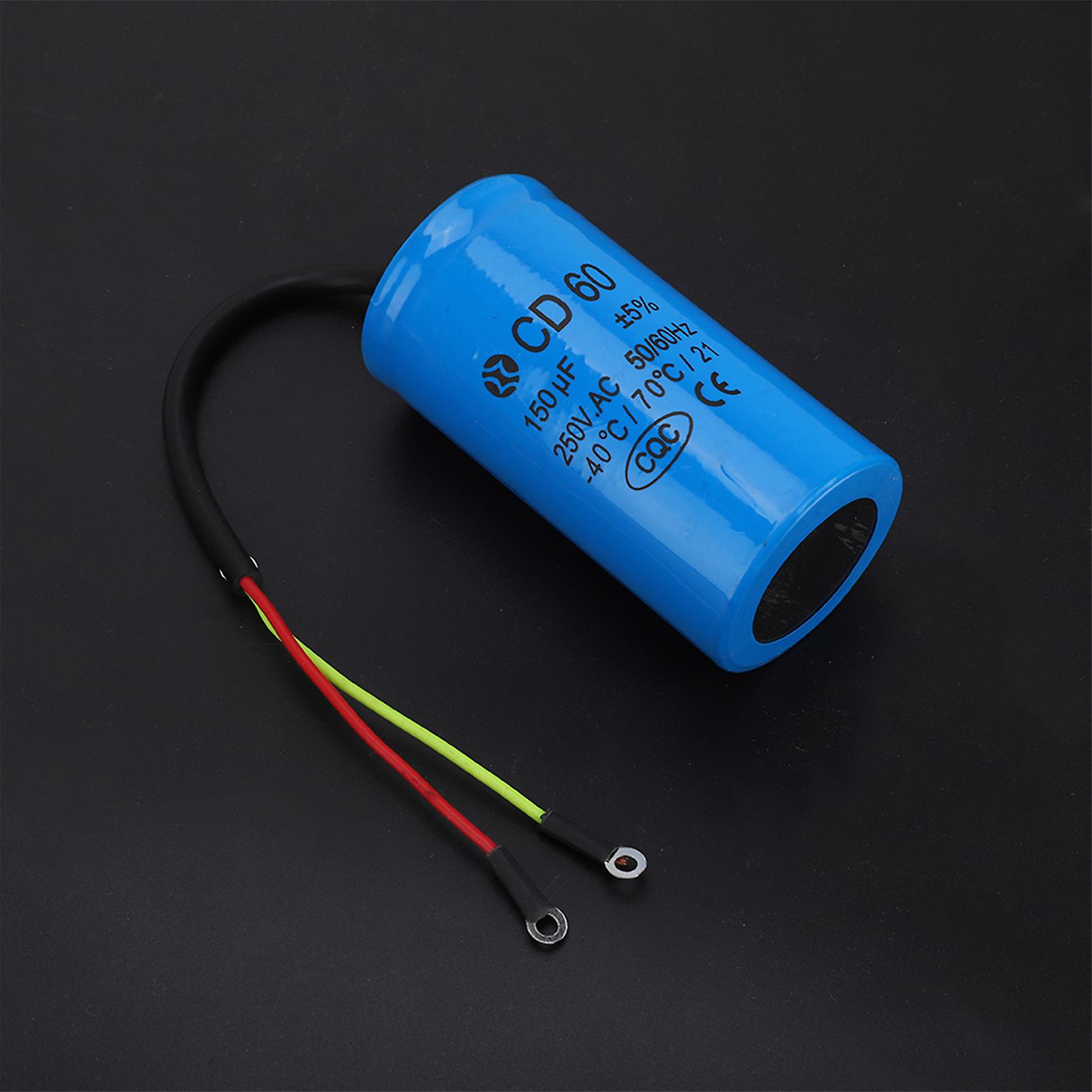 Motor Air Compressor Run Capacitor 150uF 250V AC CD60 with Wire Lead ...