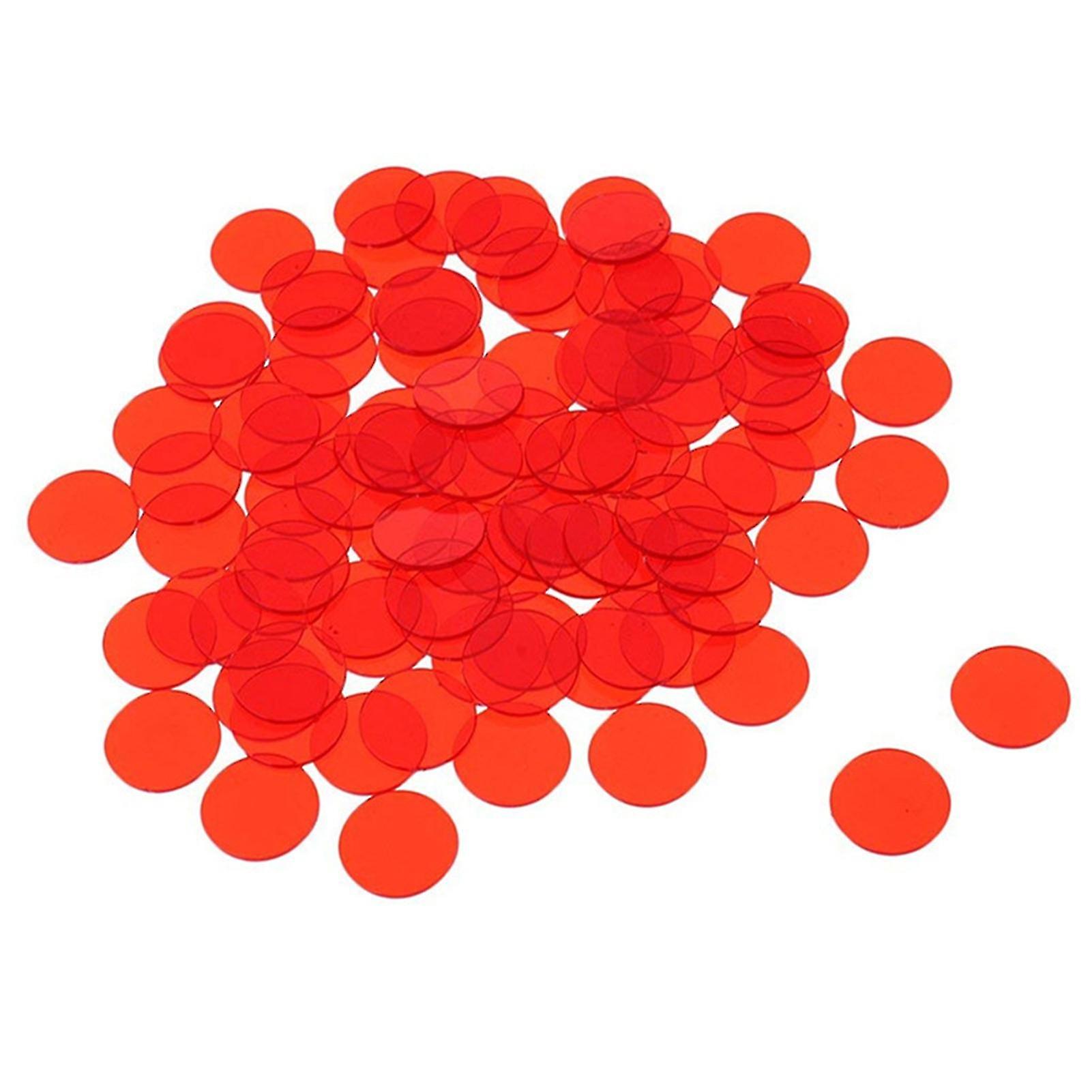 100pcs 19mm Bingo Chips Transparent Color Counting Math Game Counters ...